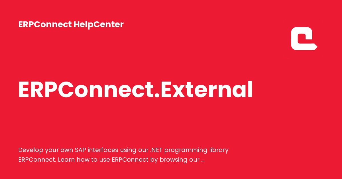 ERPConnect ExternalIdType ERPConnect HelpCenter