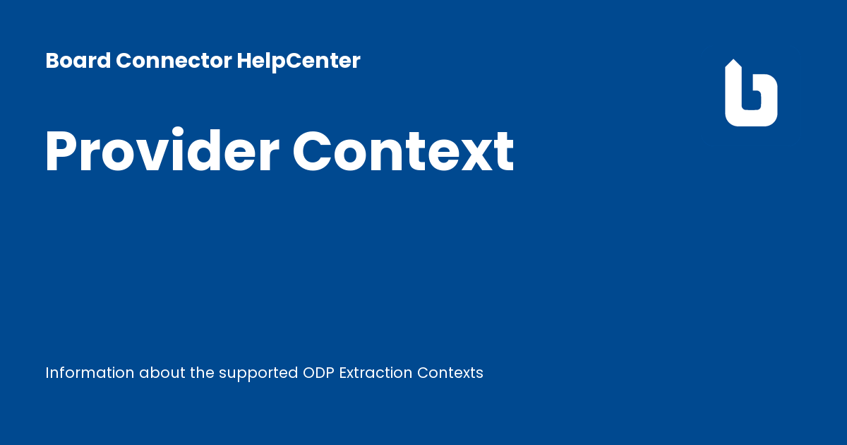 Provider Context - Board Connector HelpCenter
