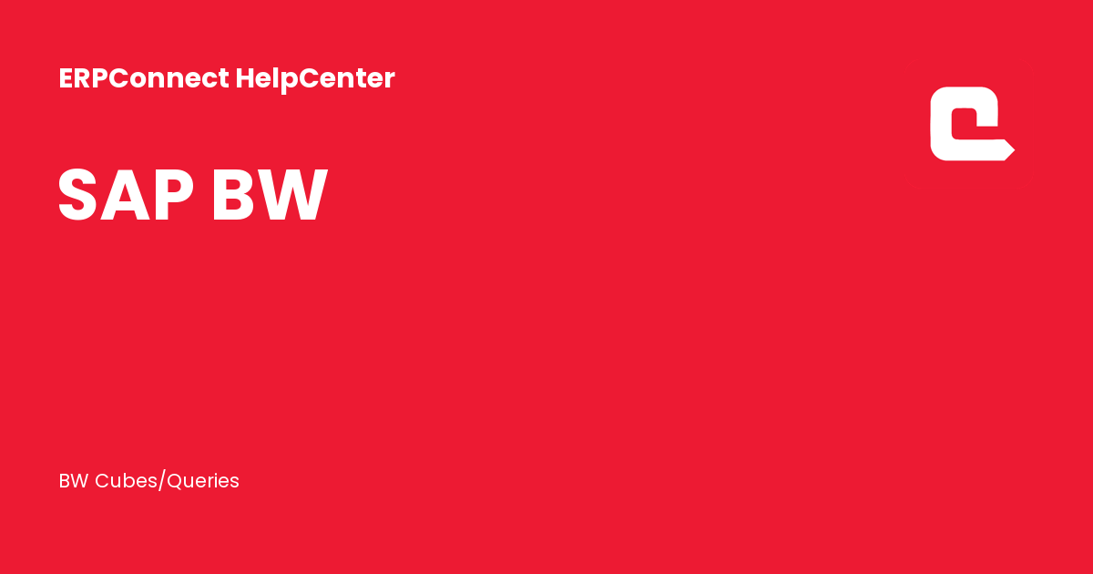 SAP BW - ERPConnect HelpCenter