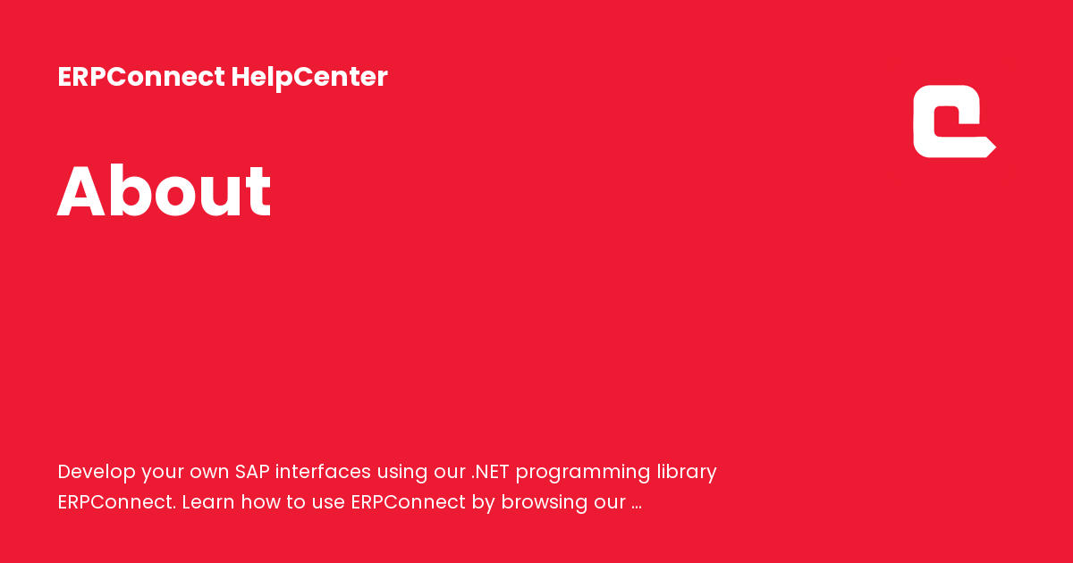 About - ERPConnect HelpCenter