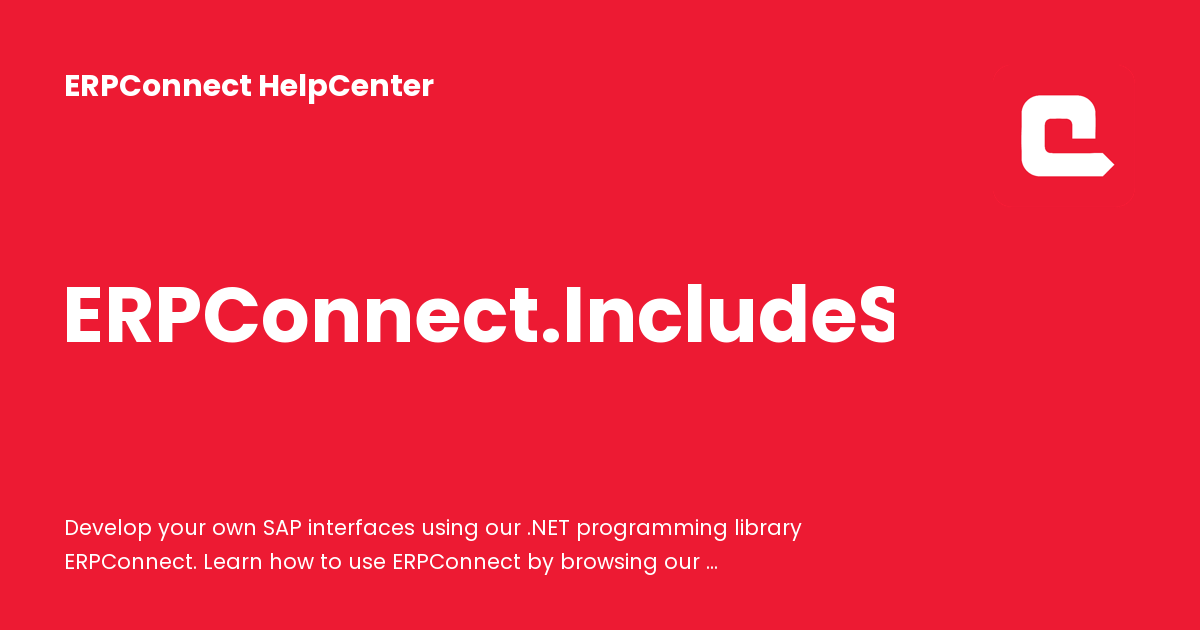 ERPConnect.IncludeStructure - ERPConnect HelpCenter