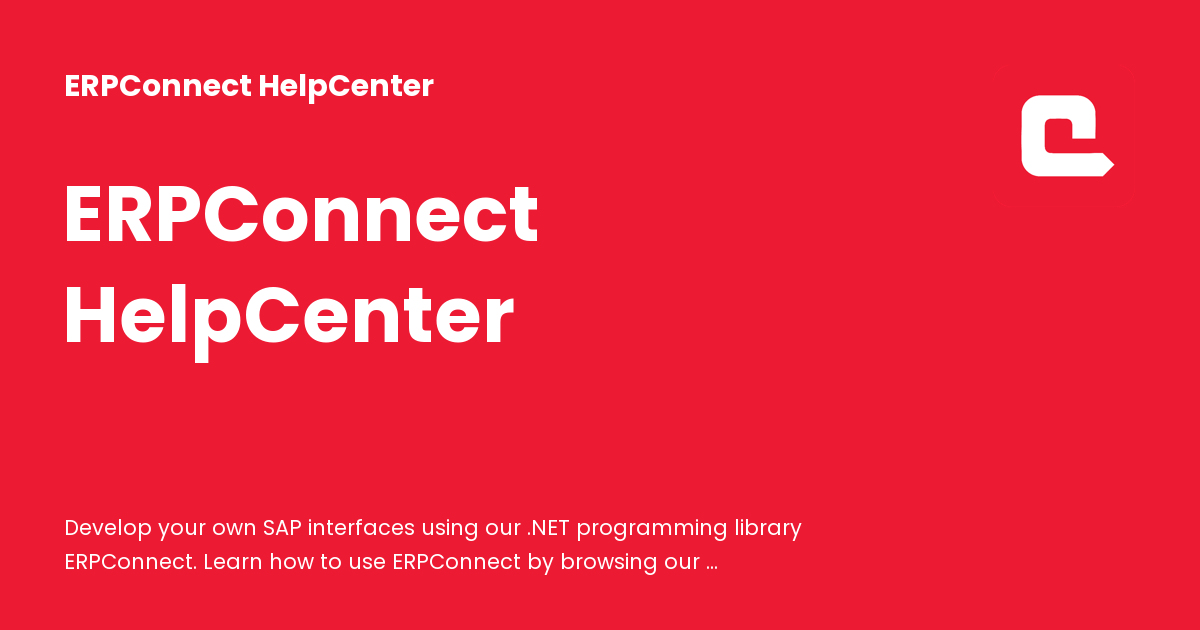 ERPConnect HelpCenter - ERPConnect HelpCenter