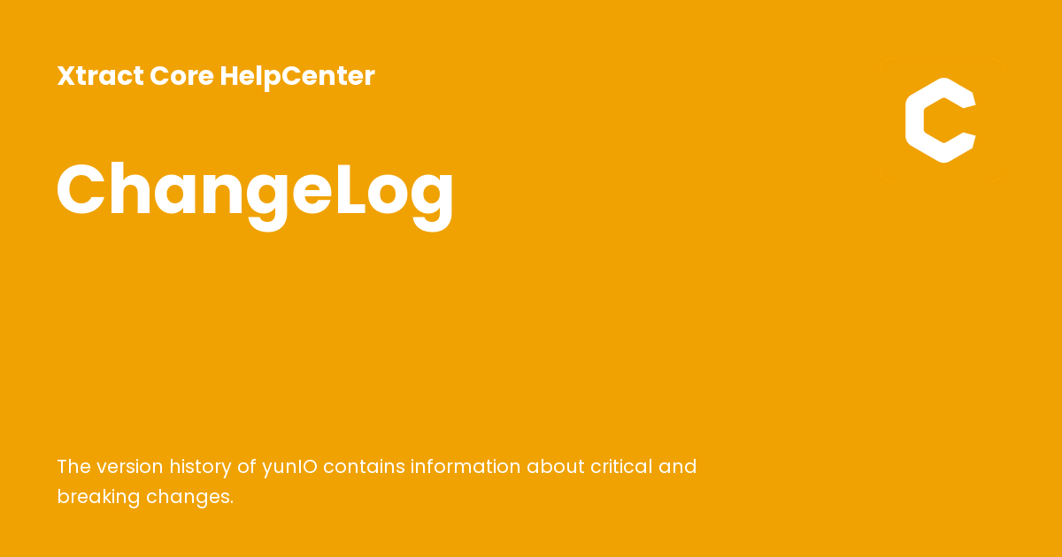 ChangeLog - Xtract Core HelpCenter