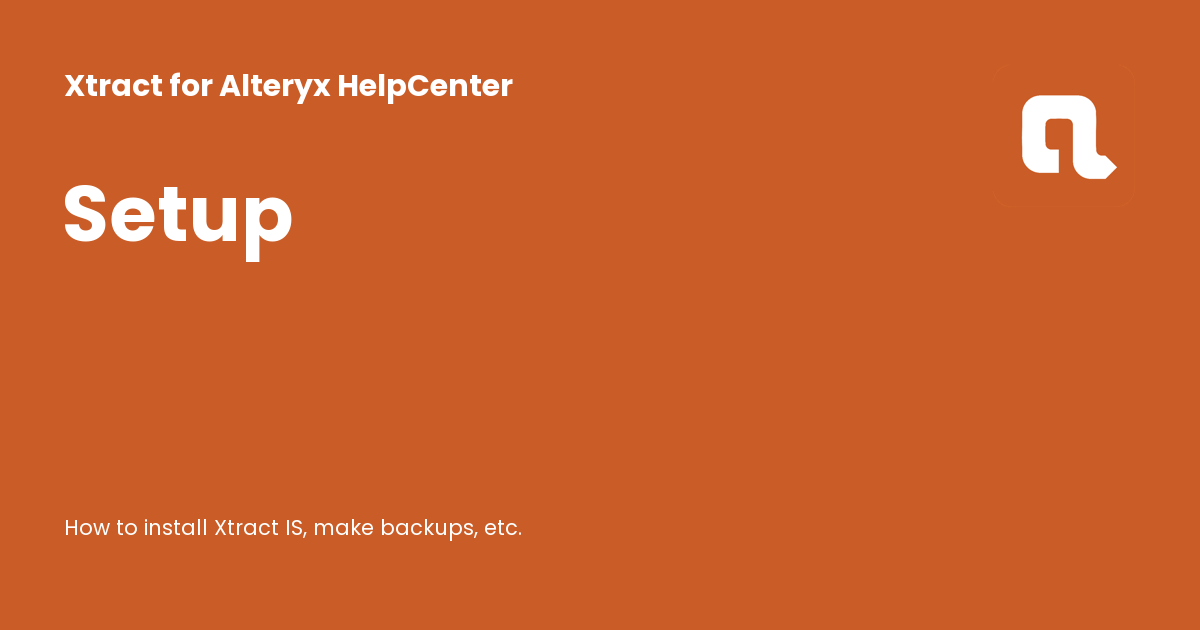 Setup - Xtract for Alteryx HelpCenter