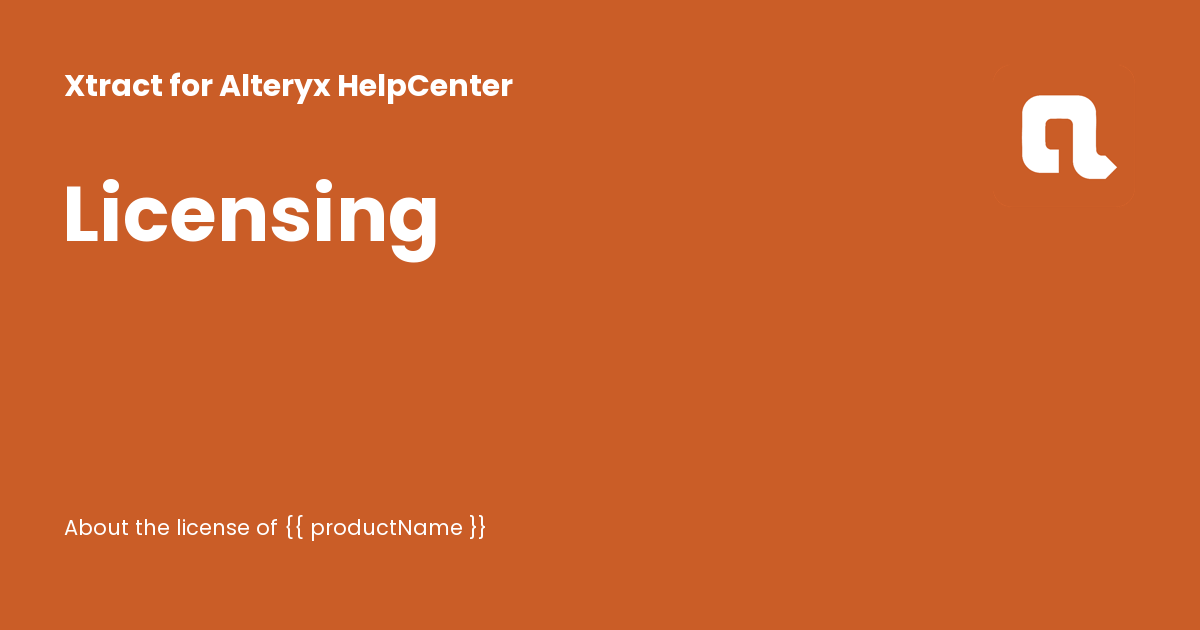 Licensing - Xtract for Alteryx HelpCenter