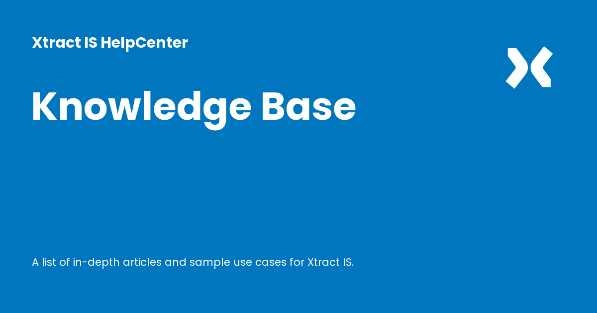 Knowledge Base - Xtract IS HelpCenter