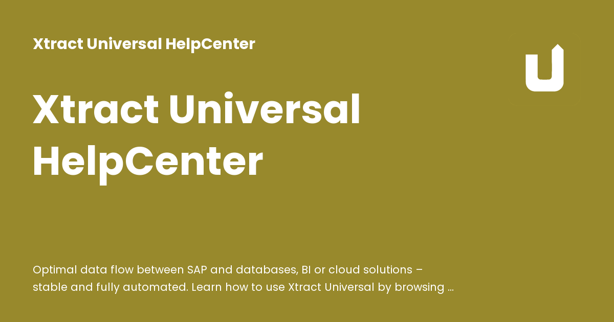 Xtract Universal HelpCenter - Xtract Universal HelpCenter