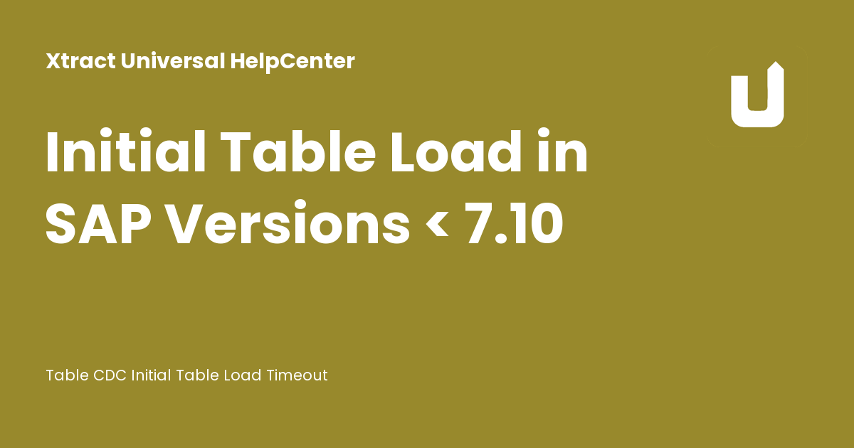 Initial Table Load in SAP Versions