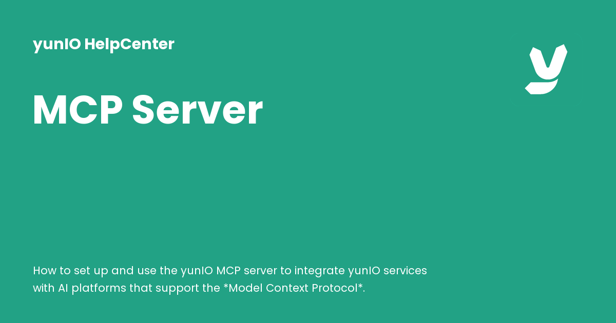 MCP Server - yunIO HelpCenter