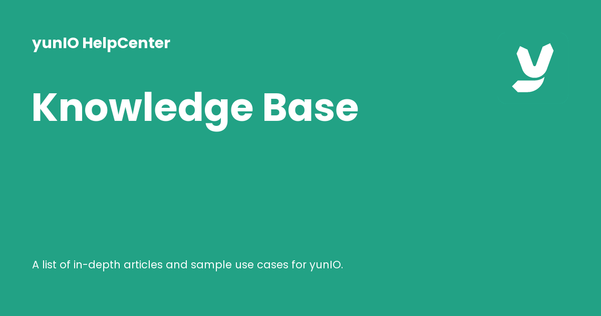Knowledge Base - yunIO HelpCenter